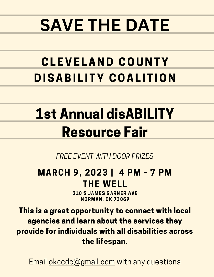 Cleveland County disABILITY Coalition Resource Fair - Sooner Success