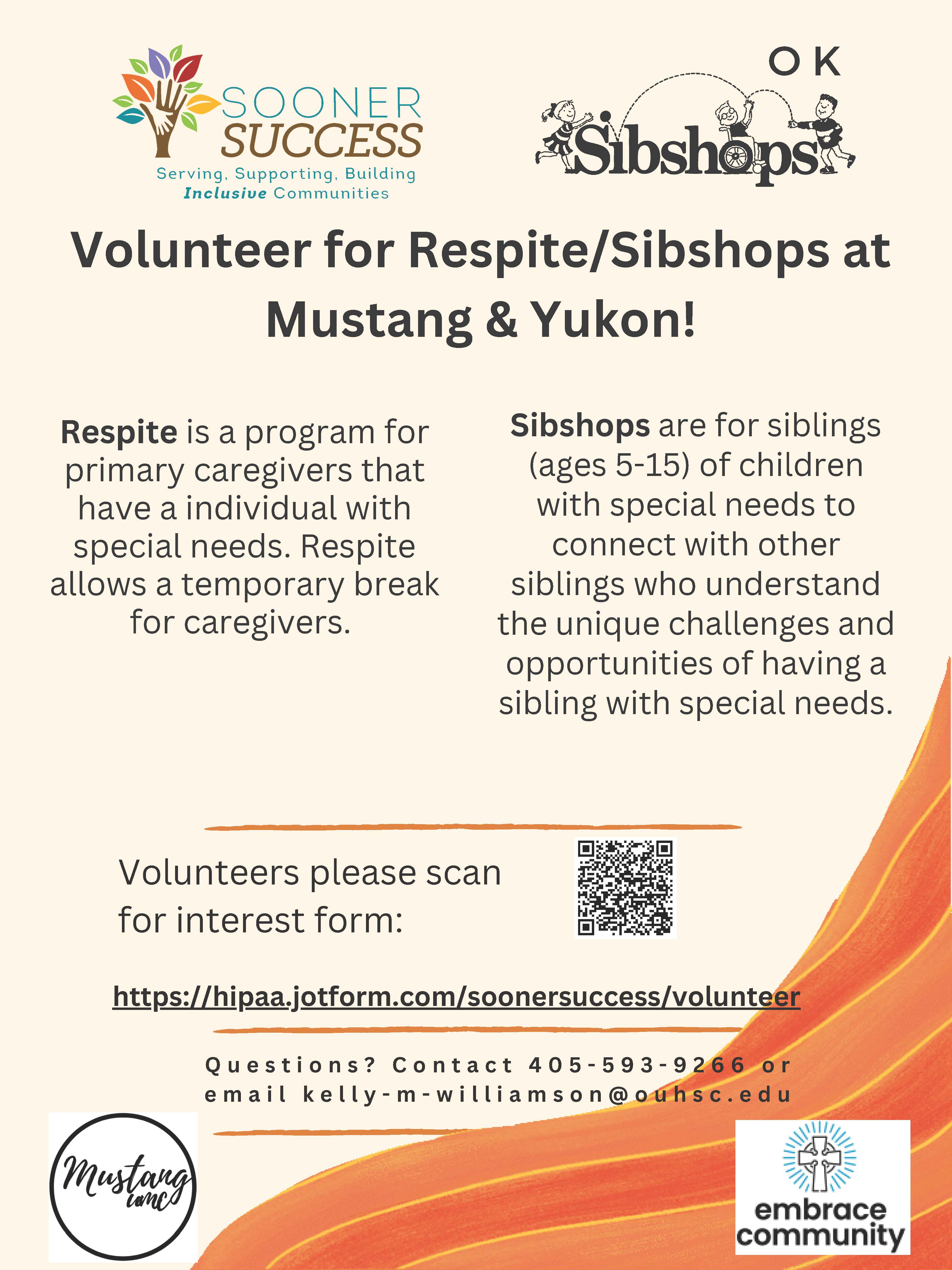 Respite and Sibshop Evening in Mustang - Sooner Success