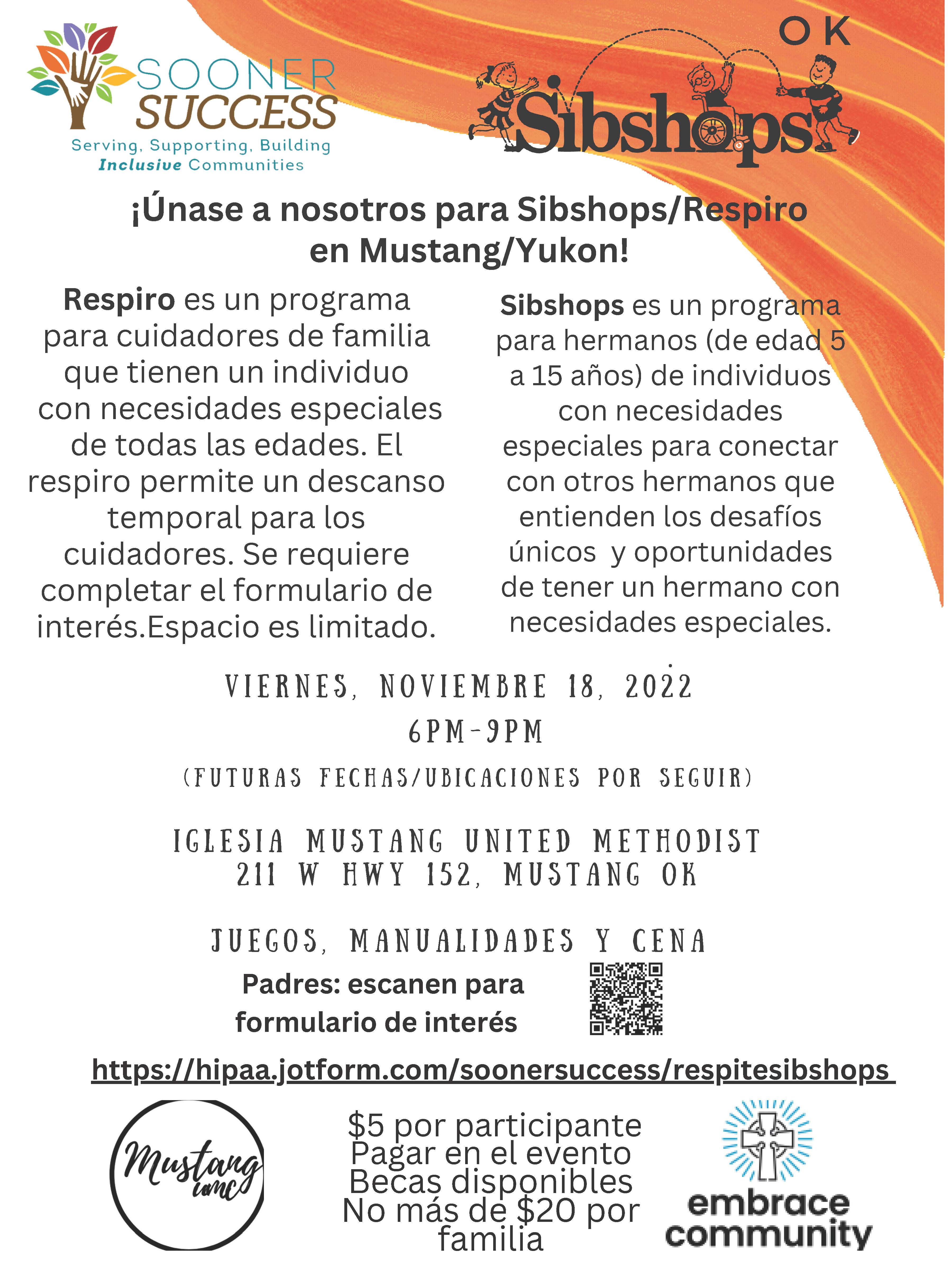 Respite and Sibshop Evening in Mustang - Sooner Success