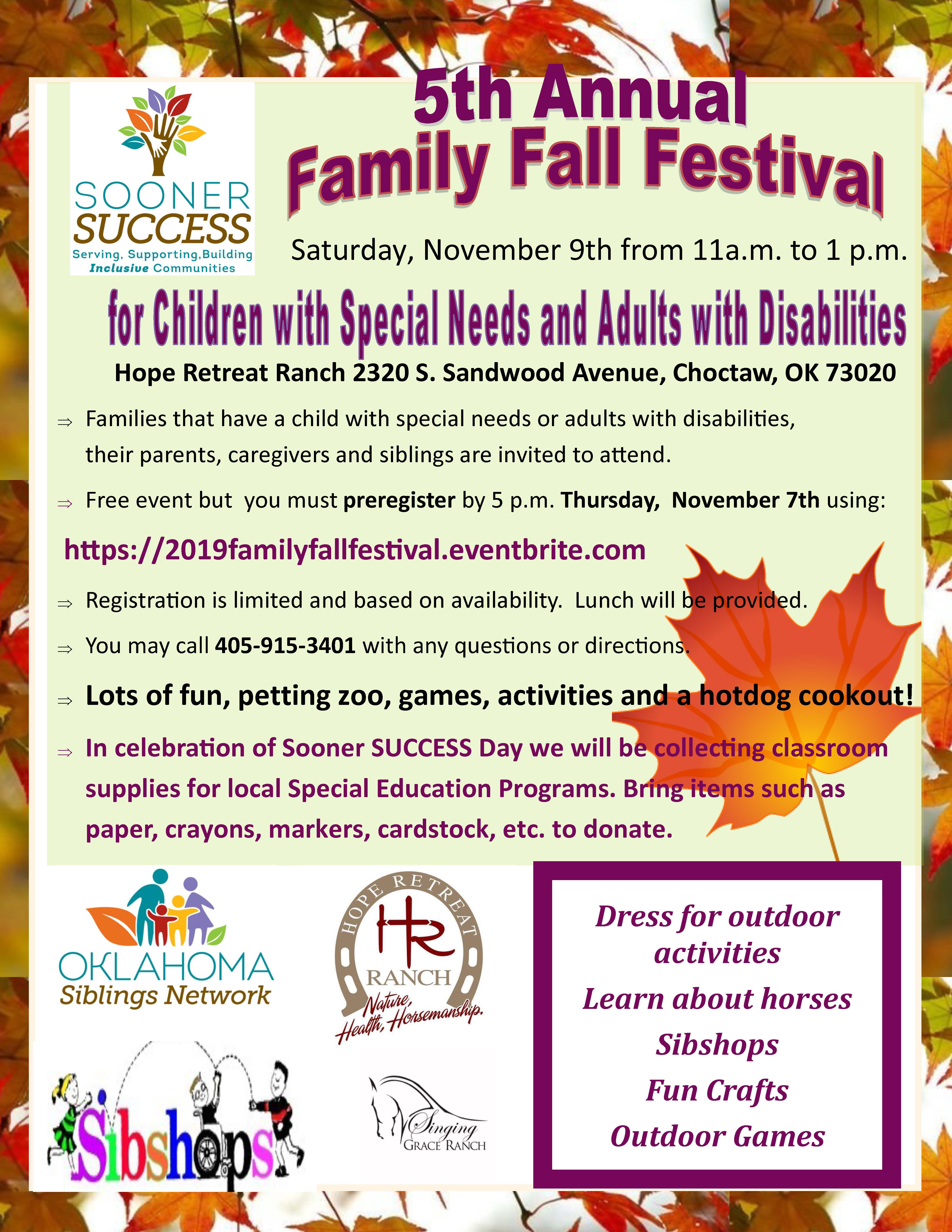 Sooner SUCCESS 5th Annual Family Fall Festival - Choctaw...